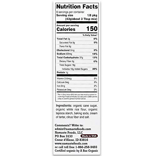 Namaste Foods Organic Gluten Free Yellow Cake Mix, 12 Ounce β Allergen Free