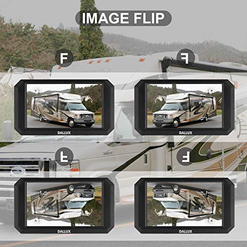 DALLUX Wireless Backup Camera with Stable Digital Signal,5 Inch Monitor+HD 1080P Front/Rear View Night Vision Waterproof Camera for Car,Pickup,Truck,RV,SUV,Van,Camper License Plate Easy Installation
