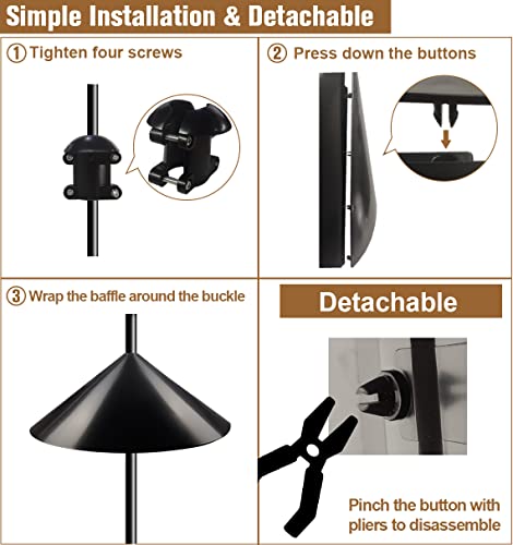 Garbuildman Squirrel Baffle for Bird Feeder Pole, Outside Pole Mount Bird House Guard for Outdoor Shepherdâs Hook, 19 Inch Diameter, 1 Pack