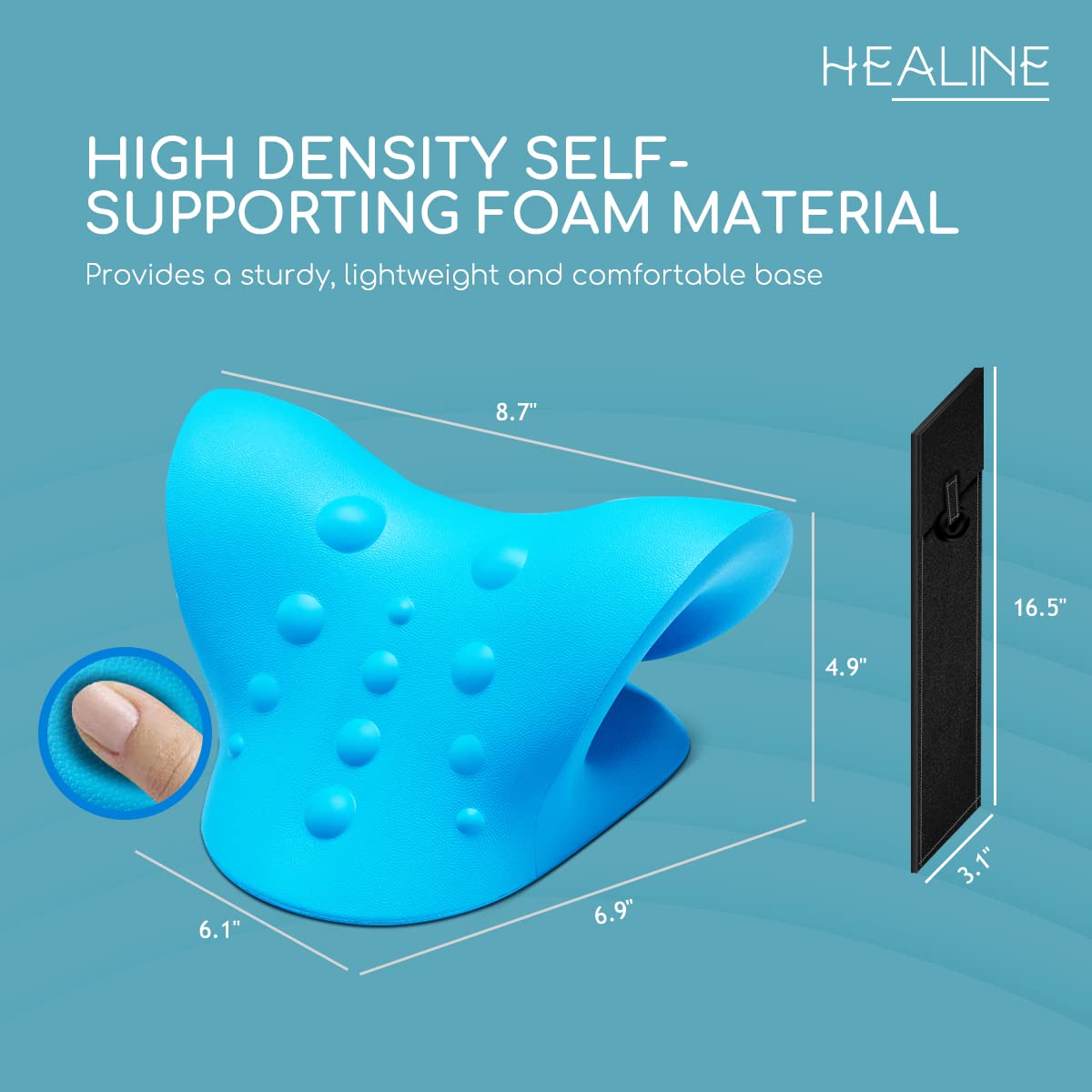 HEALINE Heated Neck Stretcher Cervical Traction Device with 6 Foot USB, Neck and Shoulder Relaxer for Pain Relief Pillow