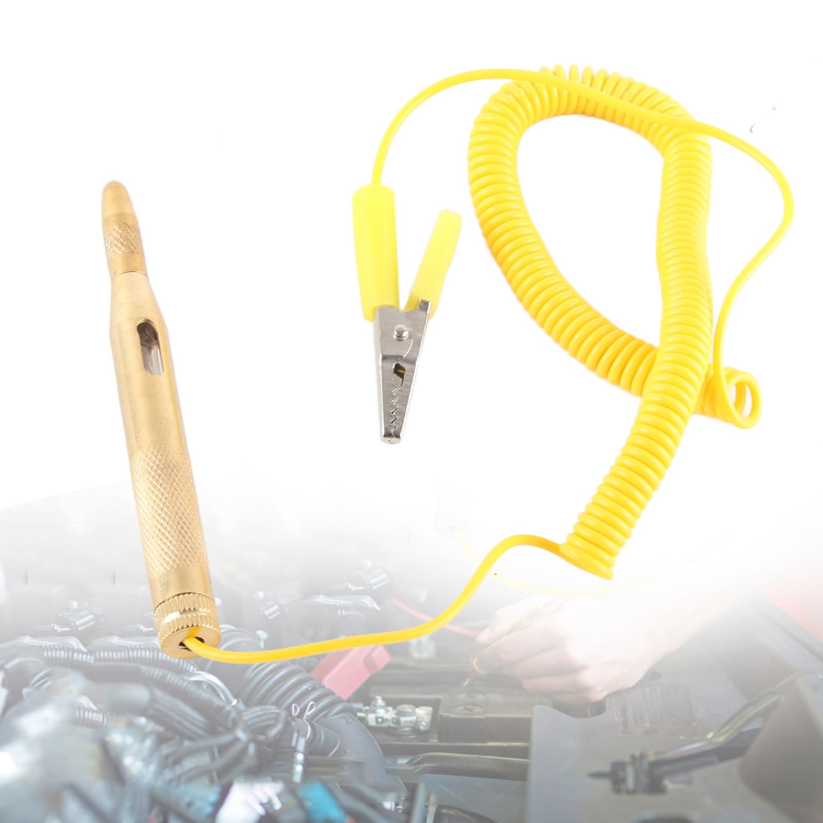 Circuit Tester Light Bulb, 100cm/ 39.3in Cable Length Auto Car Vehicle Circuit Tester DC 6V 12V 24V Light Bulb Voltage Test Pen Pencil with Stainless Probe
