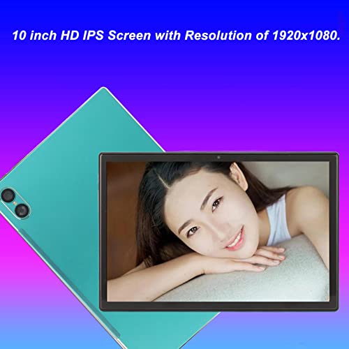 DAUERHAFT 10 Inch Tablet, 8 Core CPU Tablet PC, 8GB 256GB Tablet, IPS Screen HD Tablet, 4G LTE 5G WiFi Tablet, 7000mAh, Fast Charging Support Calling Tablet for Android 12 with Dual Camera(Green)