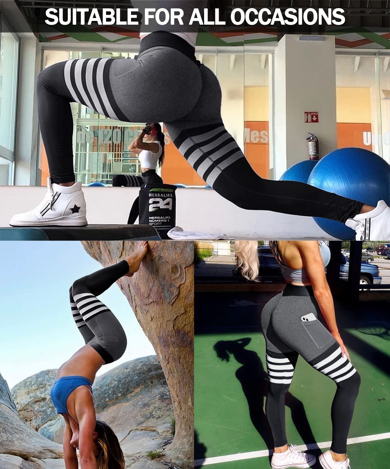 DEICAEVO Scrunch Butt Leggings for Women Butt Lifting with Pockets Seamless High Waist Workout Tummy Control Gym Yoga Pants