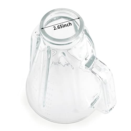 Veterger Replacement parts Glass Jar with lid, Compatible with Hamilton Beach Blenders (5cups)