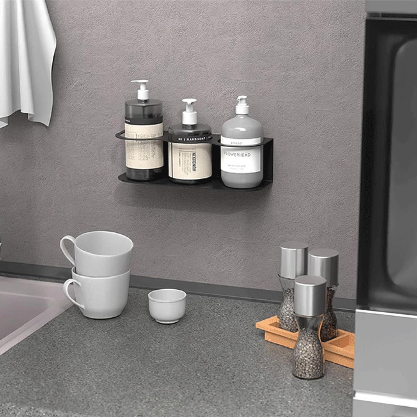 Goodliest Purpose Spray Bottle Holder, Cans Wall-Mounted Storage Rack, Heavy-Duty Powder Coated Metal Storage Shelves for Garage and Home, Holder Rack Organizer for Garage and Workspace 1Holes