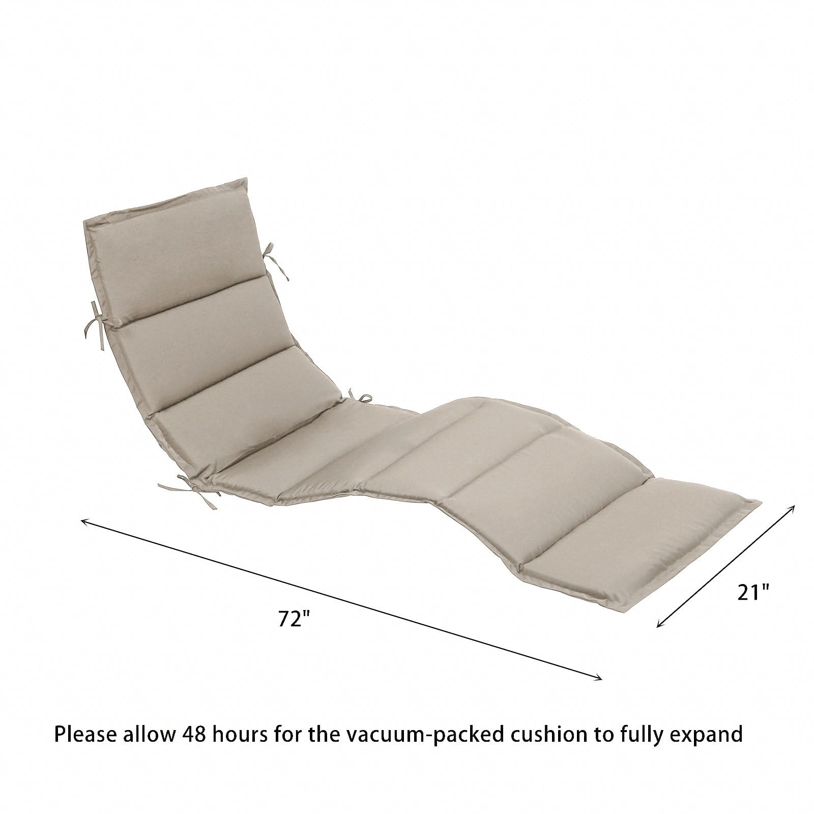 Maphissus Foldable Outdoor Chaise Lounge Cushion,Water-Resistant Pool Lounge Chair Cushion,72 Inch Patio Reclining Sun Lounger Cushions