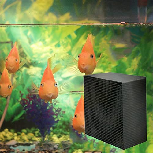 Mekek Activated Carbon Aquarium Filter, Fish Tank Cleaner Cube Honeycomb Structure Charcoal Deodorant Water Purifier, Aquarium Water Purifier Cube for Fish Tank, Ponds Small 10x10x5cm