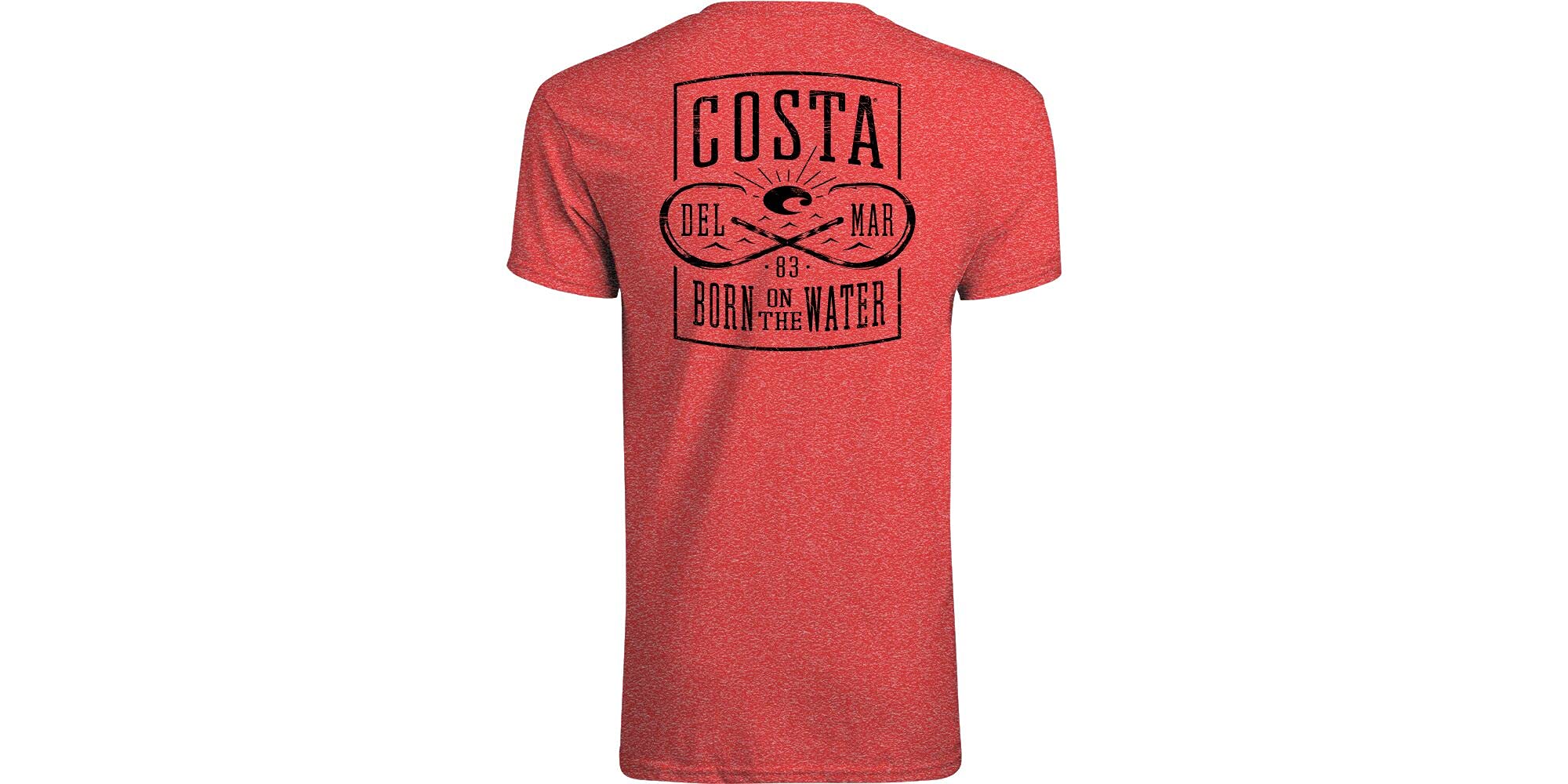Costa Del Mar mens Fury Blend Short Sleeve Crewneck T Shirt, Red Heather, Large US