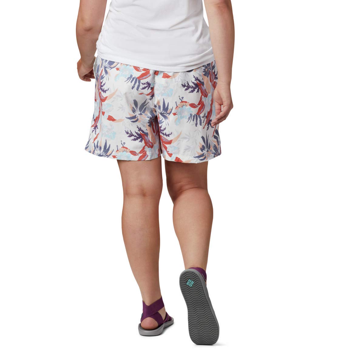 Columbia Women's Standard Sandy River II Short, New Moon Magnolia Print, X-Large x 5" Inseam