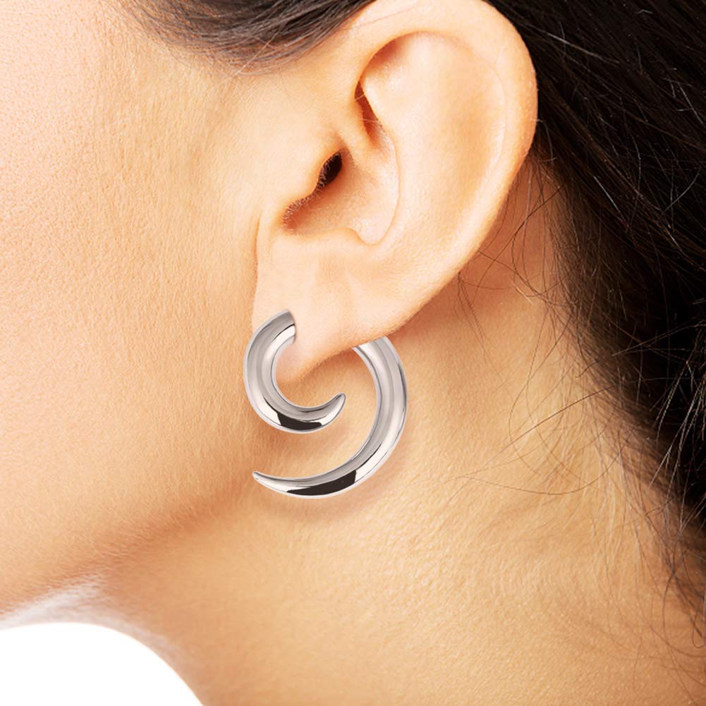 YOFANST Stainless Steel Silver Spiral Taper Expander Piercing Jewelry Ear Stretching Tapers Earring Gauge 6G