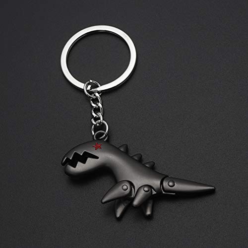 YONGYAN Dinosaur Cute Keychain Couple Keychain Pendant Unisex Car Keyring Alloy Bag Accessories for Men and Women (Black)