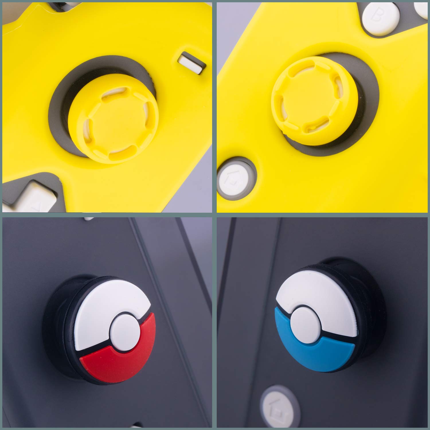 YoRHa Handle Grip Soft Silicone Rubber Protective Cover Case (Mango Yellow) x 1 and Thumbsticks x 4 for Nintendo Switch Lite - 9.2019 Slim Model