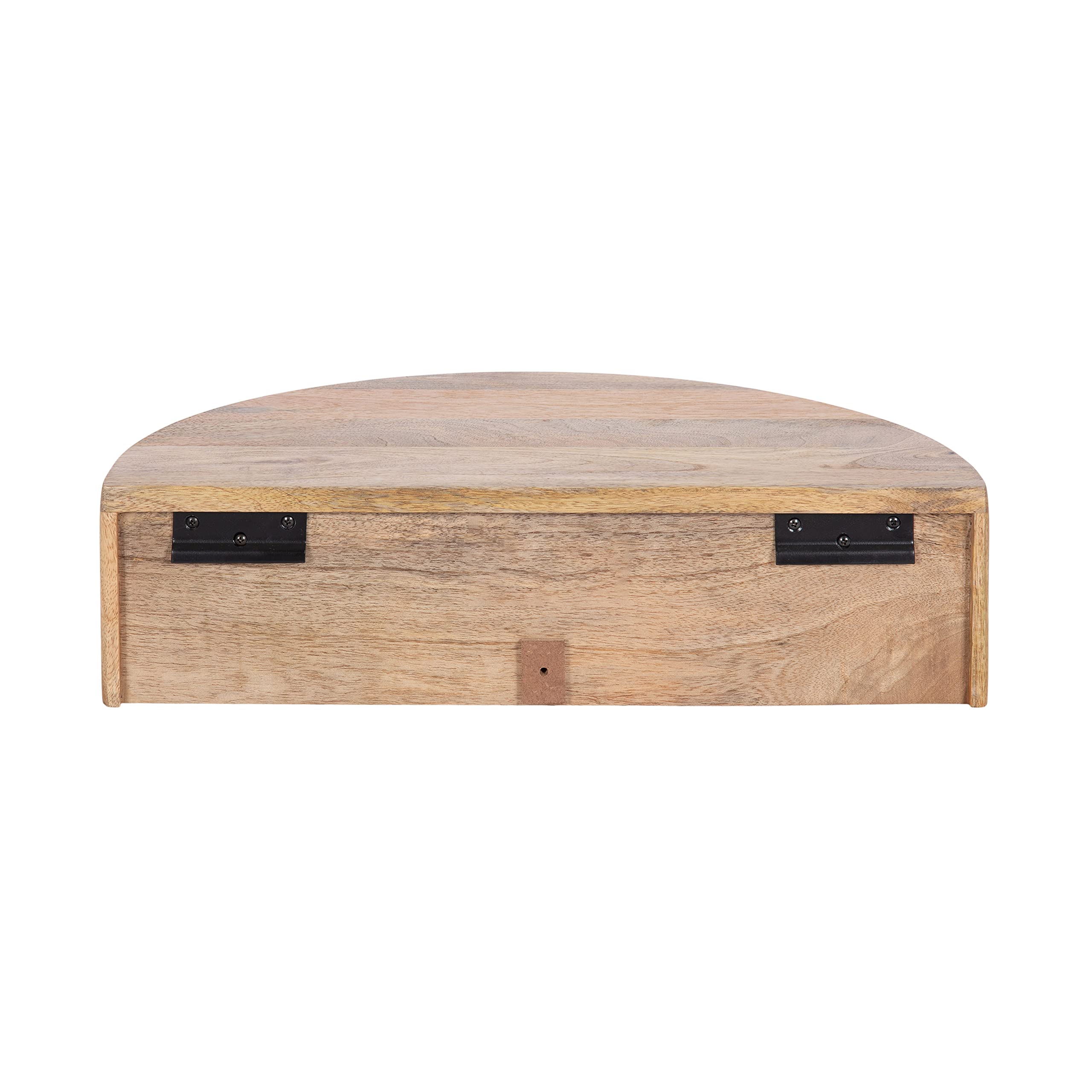 Kate and Laurel Reid Ribbed Wooden Floating Side Table, 20 x 11 x 6, Black, Modern Wood Floating Nightstand with Drawer for Extra Storage and Added Functionality