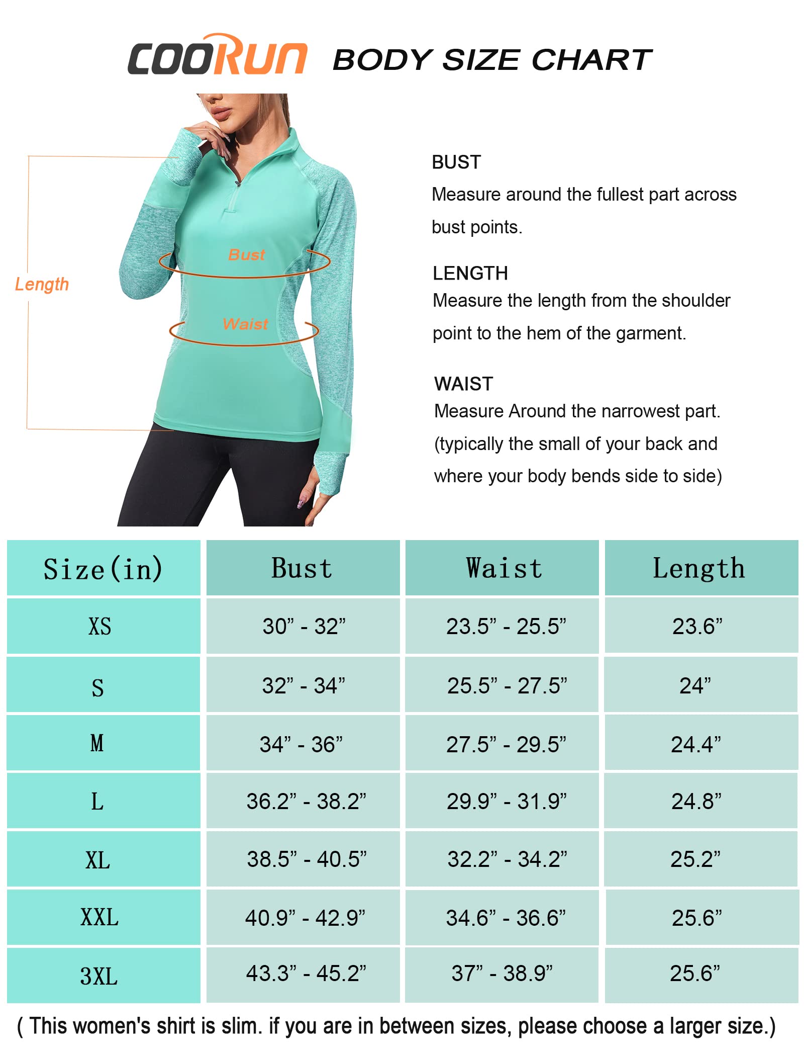 COOrun Women's Shirts Long Sleeve 1/4 Zip Pullover Athletic Hiking Running Workout Tops Quick Dry Shirt with Thumbhole Light Green Large