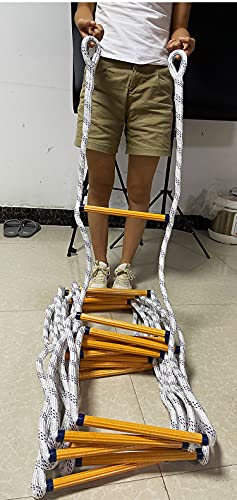 Home Rope Ladder,Emergency Ladders Emergency Fire Escape Ladder Nylon Escape Ladders Safety Ladder Home with Hooks/6M