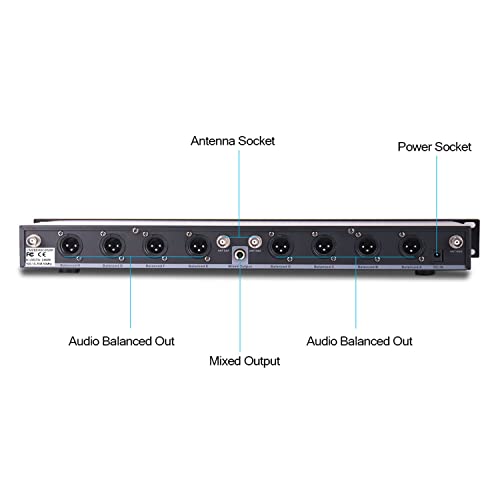XTUGA CM280 UHF 8 Channel Professional Gooseneck Microphone System Conference Mics Fixed Frequency Super-Low Background Noise for Large conferences(Frequency A)