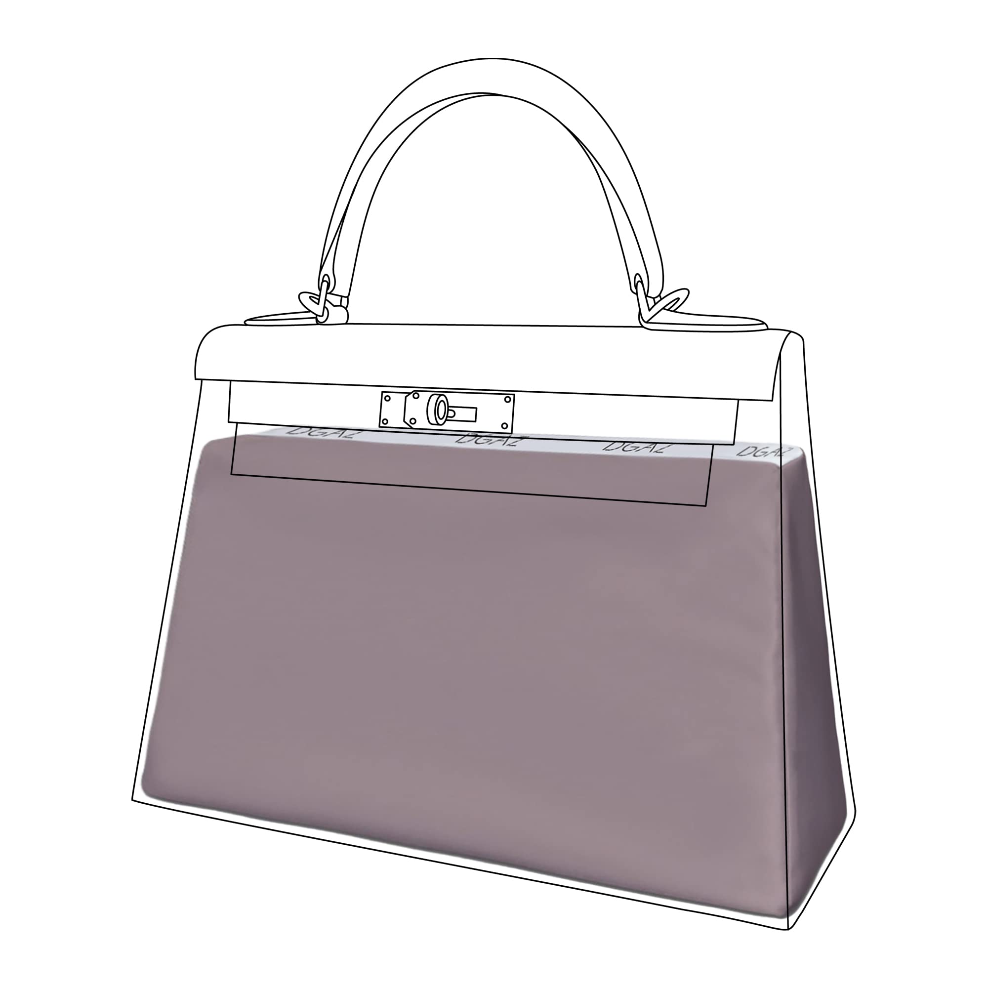 DGAZ Purse Pillow Insert for Luxury Handbags, Memory Foam, Silky Pillow Shaper for Kelly 25/28/32/35 Bags(Konjac purple, KL28)