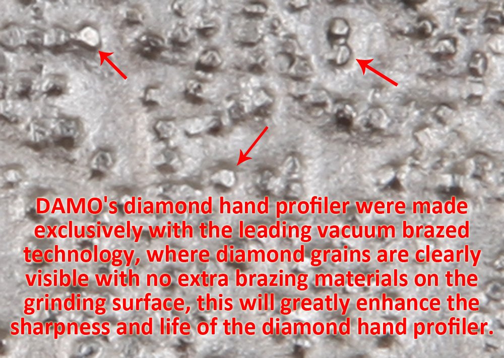 DAMO 1/2 inch Demi Bullnose Half Bullnose Roundover Medium Diamond Hand Profiler Router Bit Profile Wheel with 5/8-11 Thread for Granite Concrete Marble Countertop Edge …