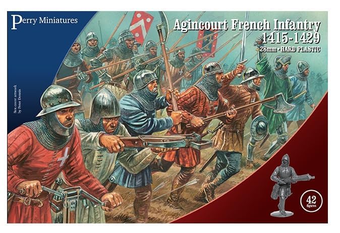 Perry Miniatures - Set AO 50 Agincourt French Infantry 1415-29 Plastic 28mm Toy Soldiers Set