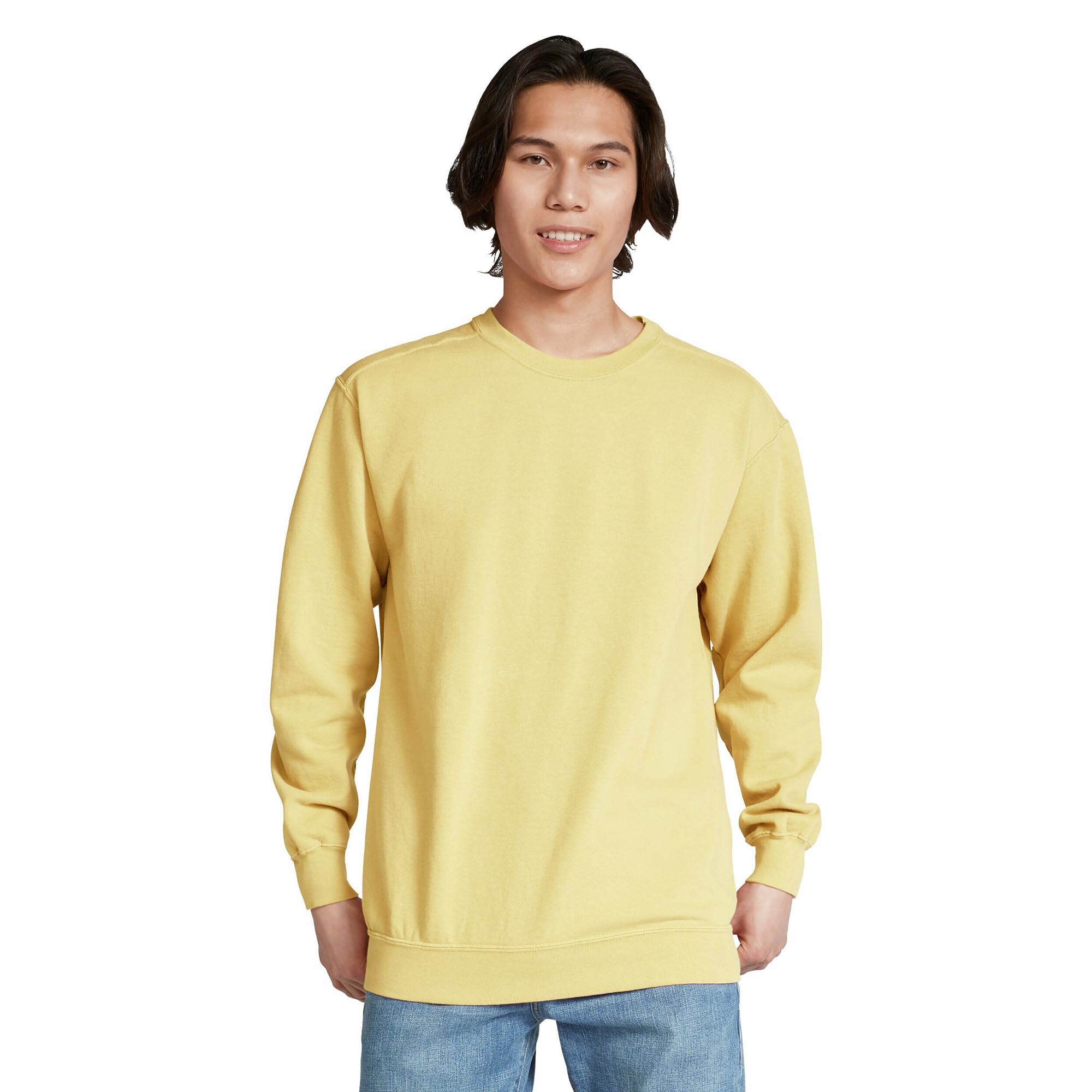 Comfort Colors Adult Crewneck Sweatshirt, Style G1566, Butter, Large