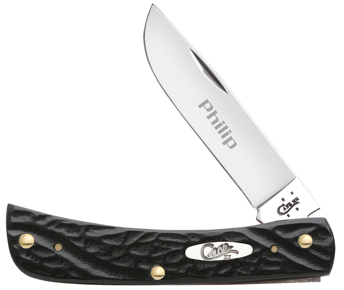 Personalized Case Rough Black Sod Buster JR Pocket Knife - Free Laser Engraving