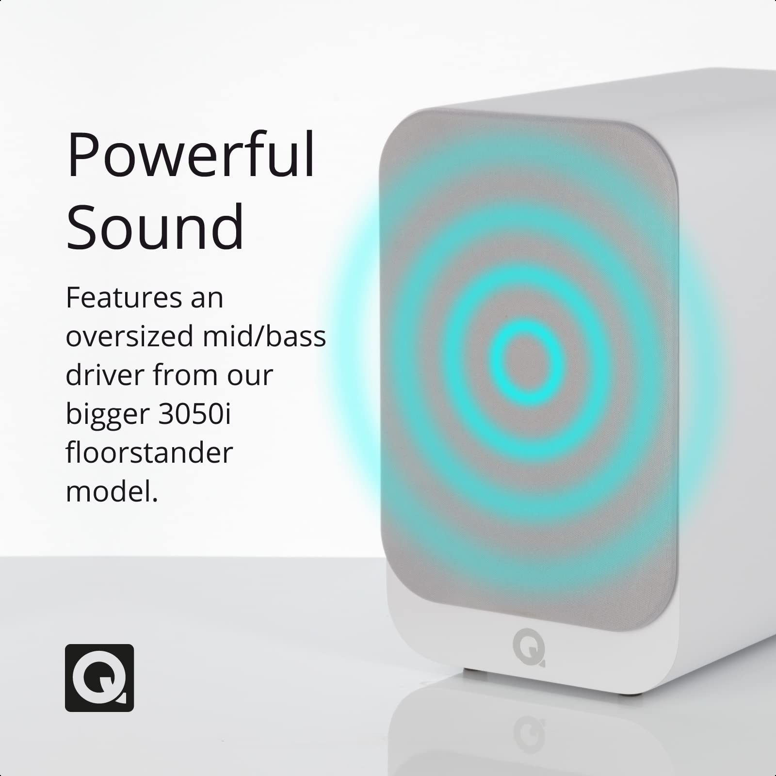 Q Acoustics 3030i Bookshelf Speakers Pair Arctic White - 2-Way Reflex Enclosure Type, 6.5" Bass Driver, 0.9" Tweeter - Stereo Speakers/Passive Speakers for Home Theater Sound System