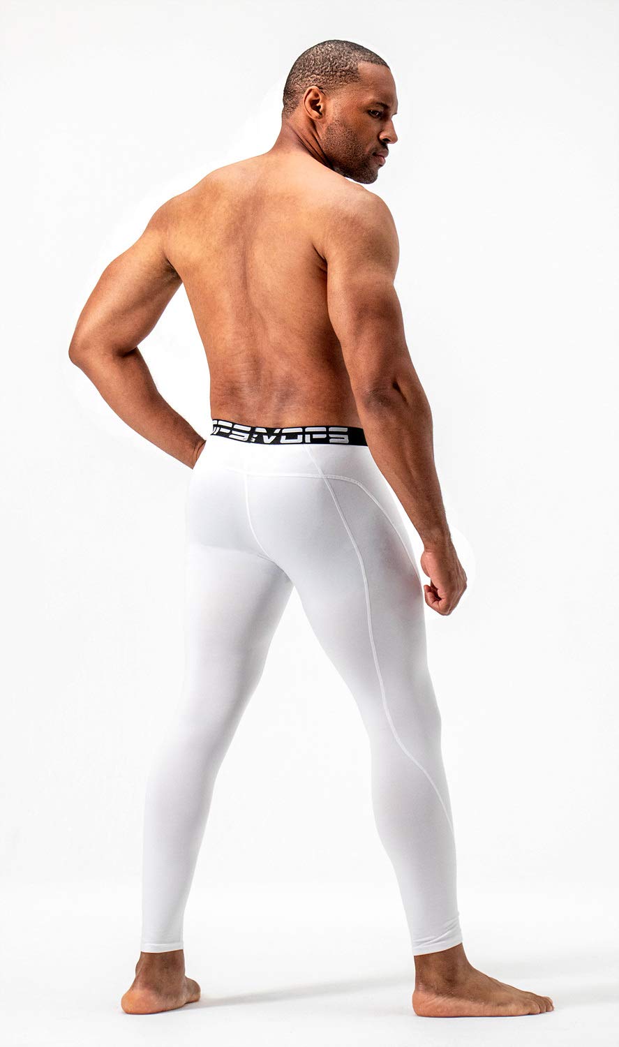 DEVOPS Men's Thermal Compression Pants, Athletic Leggings Base Layer Bottoms (2 Pack) (Medium, Black/White)