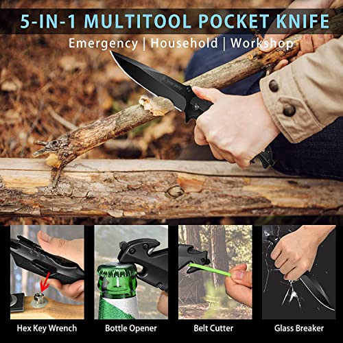 Engraved Pocket Knife Gift For Men, Everyday Carry, Personalized Boyfriend Gift, Christmas Gifts For Men, Fathers Day, Hunting Knives (Blace)