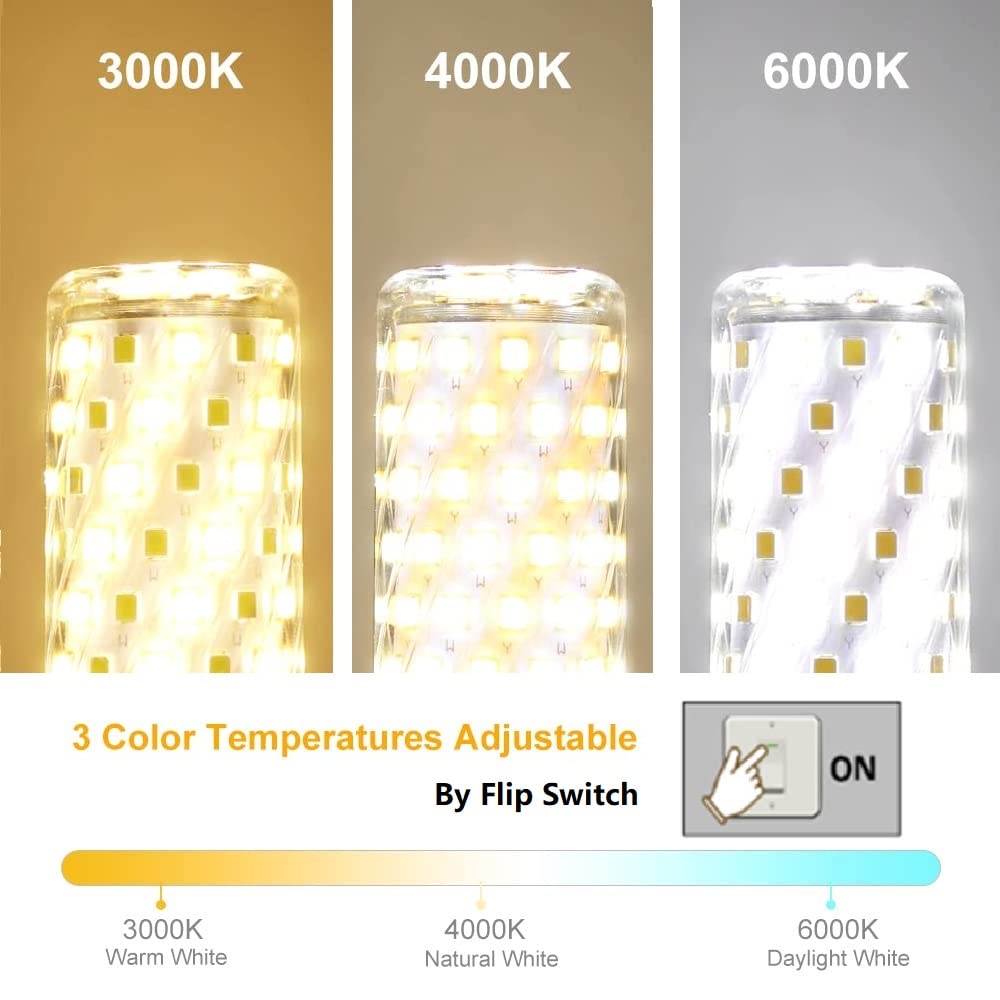 E26 LED Bulb 100 Watt Equivalent, 1200LM Bright Daylight 6000K Warm 3000K Natural White 4000K 3 Colors Adjustable, E27/E26 Medium Base LED Bulbs for Ceiling Fan Chandelier 6 Pack