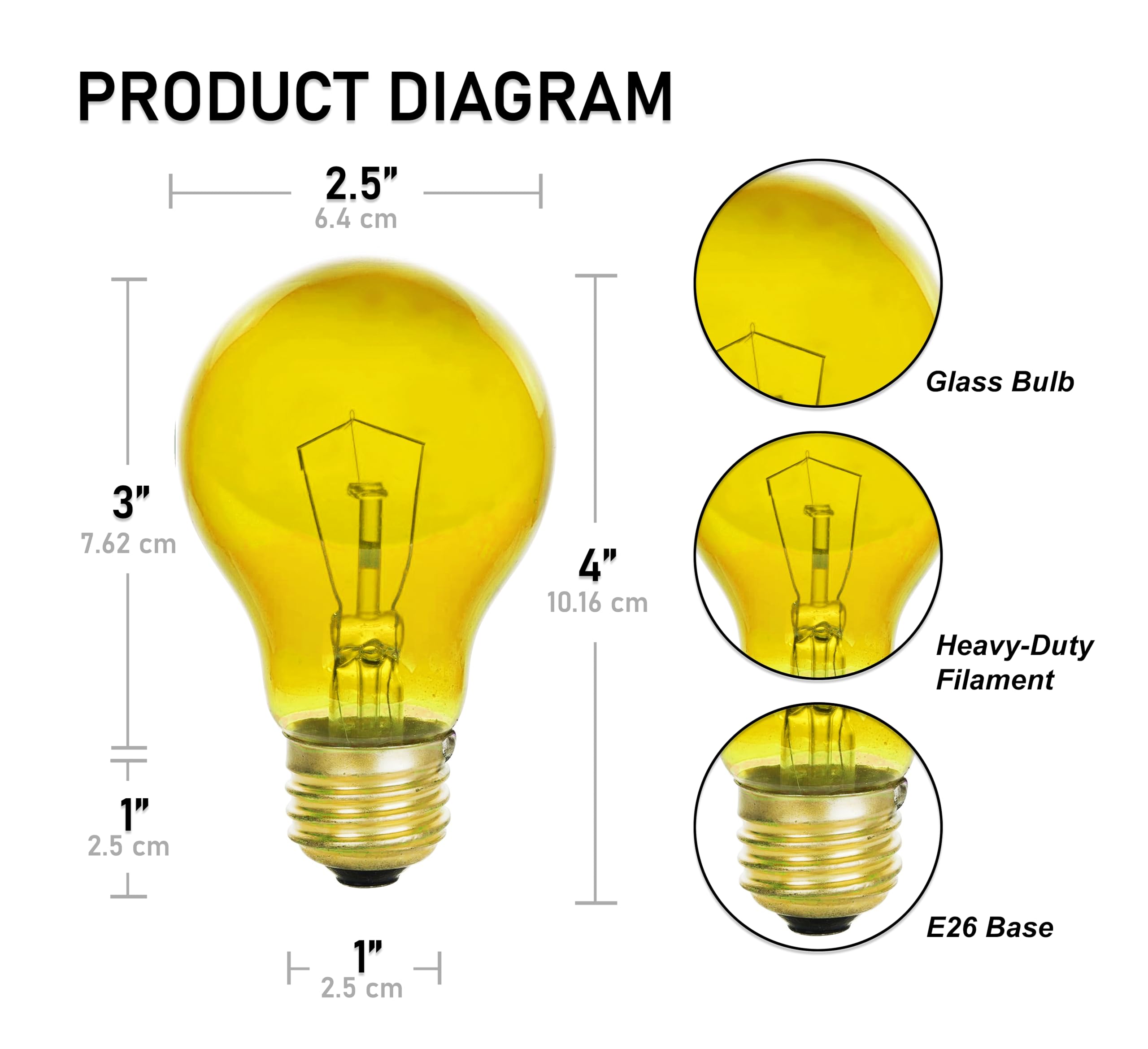 Mandala Crafts Clear 25 Watt Red Light Bulbs E26 Medium Base 120V 25W Red Bulbs