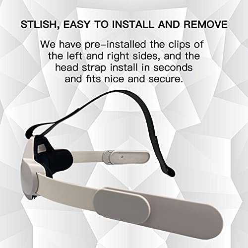 dethinton Head Strap for Oculus Quest 2 with Head Cushion, Adjustable Head Strap Replacement for Oculus Quest 2 Elite Strap, Enhanced Support and Comfort in VR