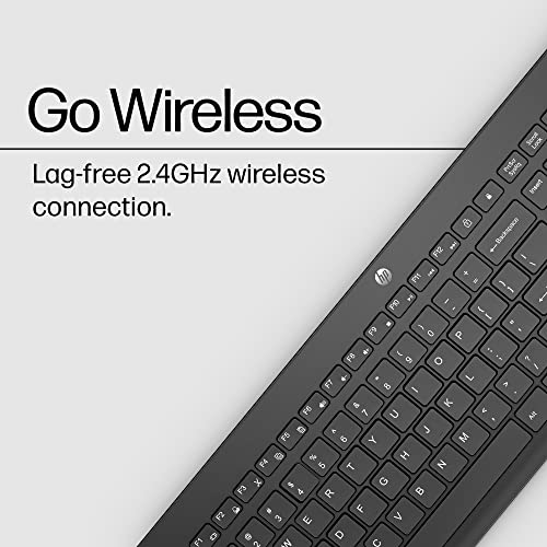 HP 230 Wireless Keyboard - Wireless Connection - Low-Profile, Quiet Design - Windows & Mac OS - Laptop, PC Compatible - Shortcut Keys & Number Pad - Long Battery Life (3L1E7AA#ABA),Black