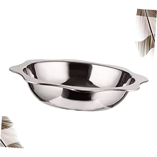 KJHBV Korean Cookware Stainless Steel Cooking Utensils Double Induction Cooker Pot Noodle Pot Hot Pot Cookware Hot Pot Pot Hot Pot Pot with Divider Two Flavors Soup Pot Yuan Yang Silver