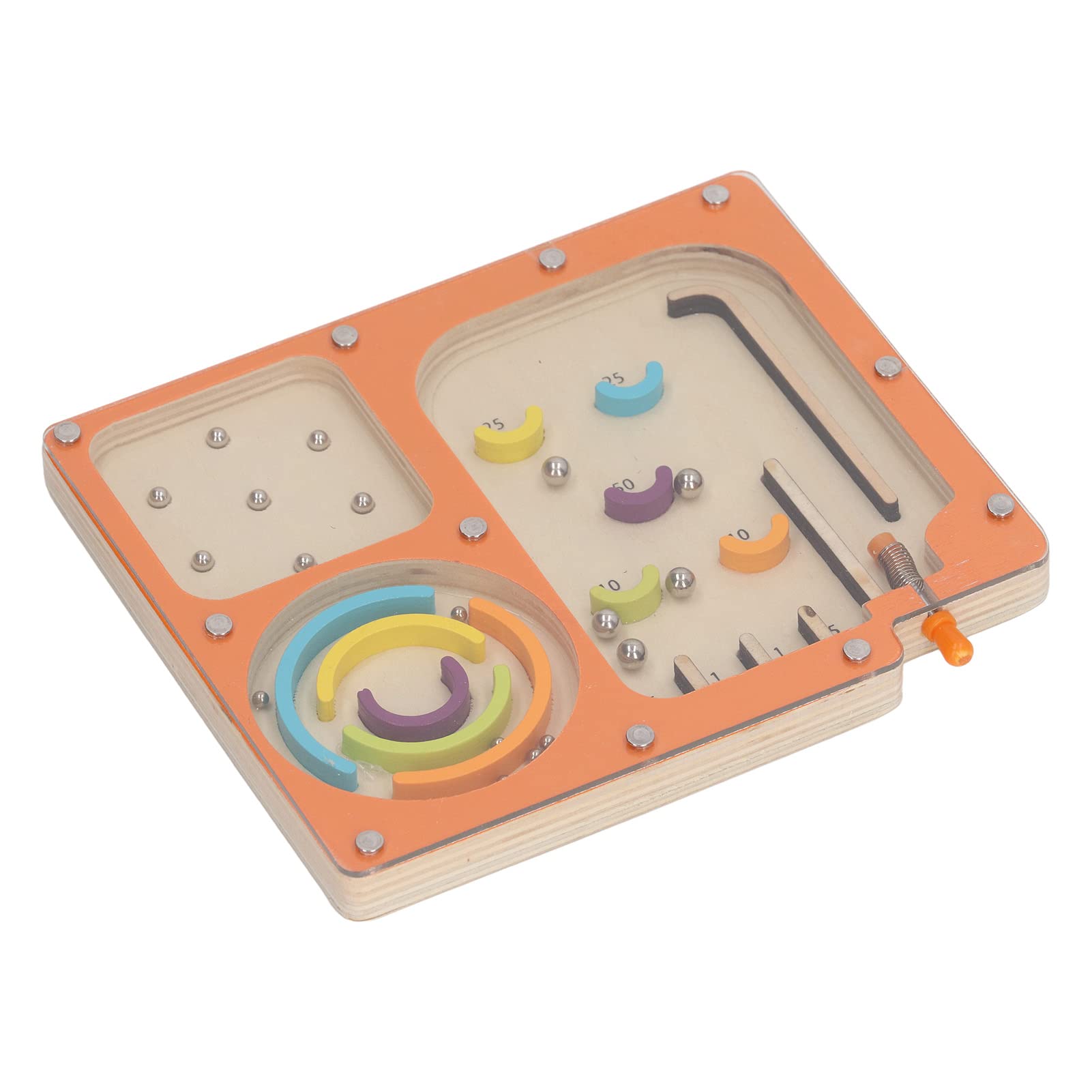 doder Portable Pinball Game Skill Development Pinball Maze Game Bright Color for Boys Girls for Travel (L)