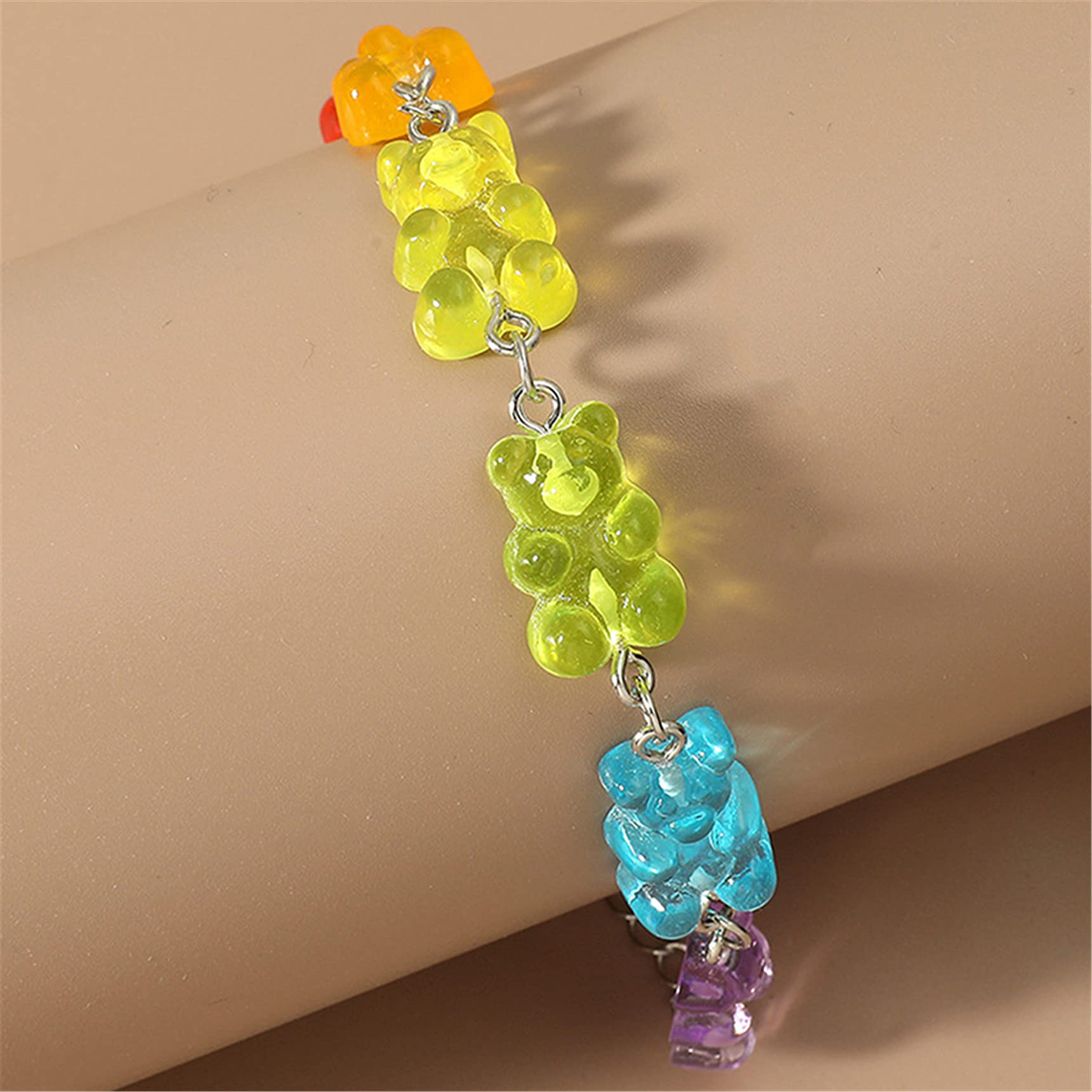 DFGDSF Simple Lovely Candy Color Bear Bracelet Multicolor Bear Bracelet Accessories