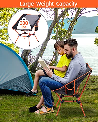 Sportneer Lightweight Portable Folding Camping Chair 2Pack Compact Beach Camp Chairs for Adults Foldable Backpacking Chair Outdoor Collapsible Chair for Camping Hiking Lawn Picnic Travel