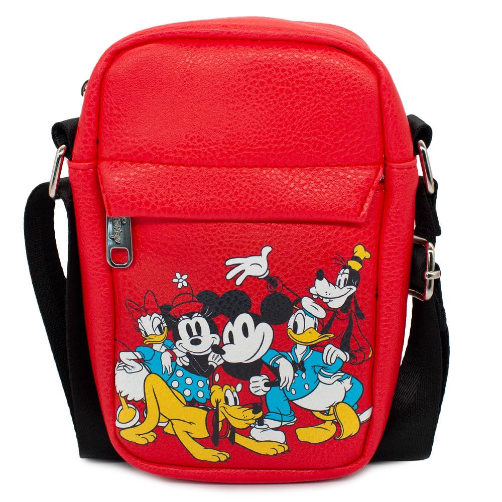 Disney Bag, Cross Body, Disney The Sensational Six Group Pose, Red, Vegan Leather