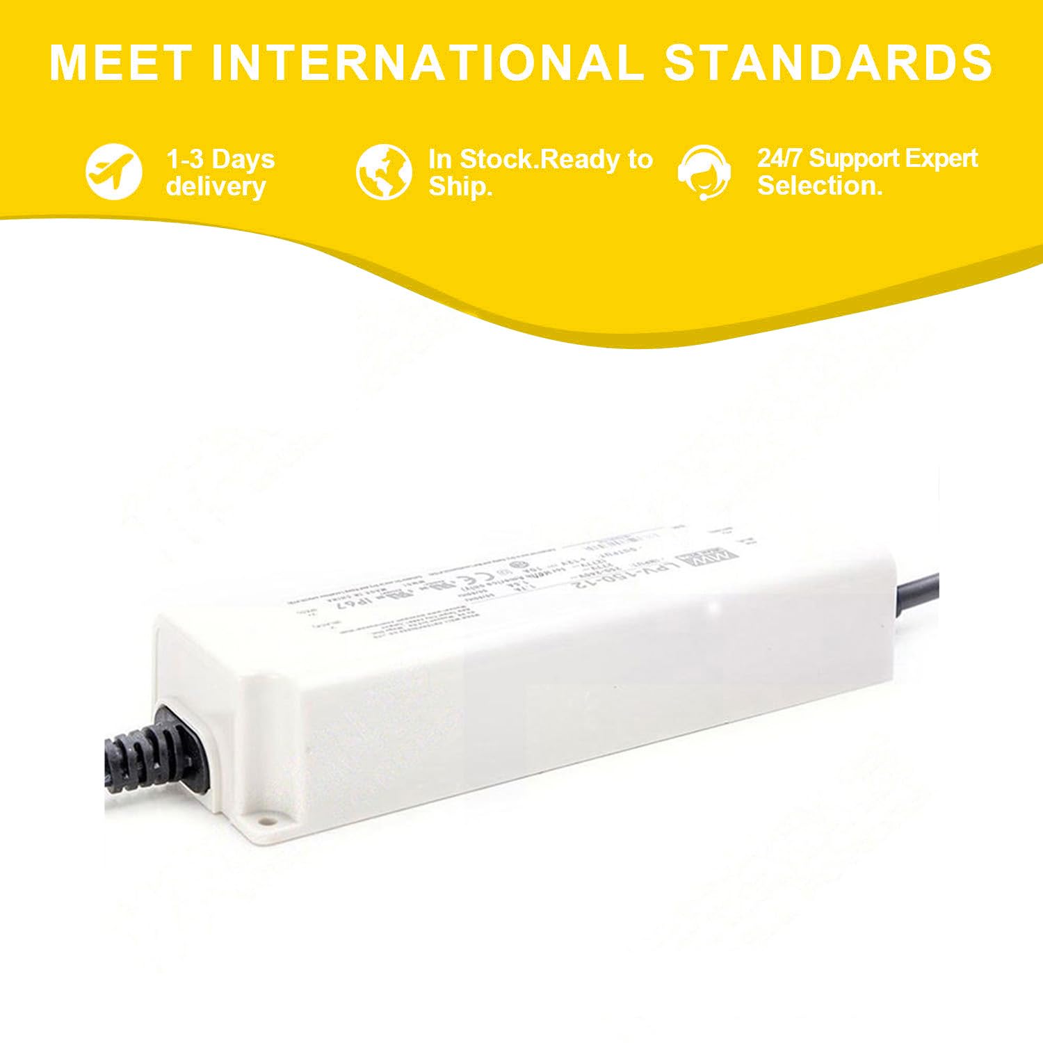 Mean Well LPV-150-15 15V 8A 120W Single Output Switching Power Supply, Universal AC Input, Industrial-Grade, for LED Signage, Automation Systems, Test Instruments