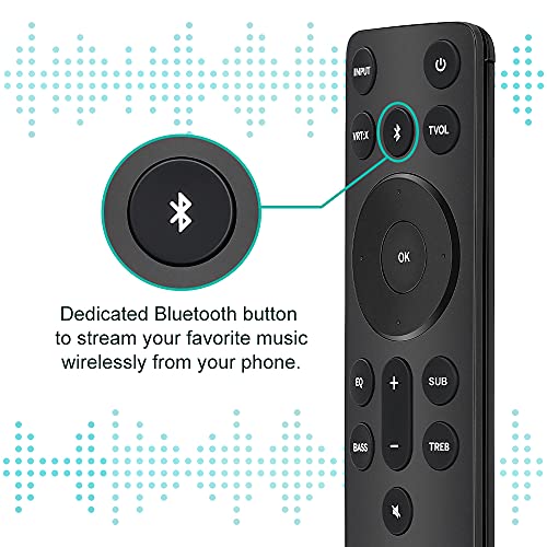 Semote Remote Controller fit for Vizio 2.1 5.1 Home Theater Sound Bar and Vizio Channel Soundbar System, for Vizio M V P Series Home Audio Sound System with Subwoofer
