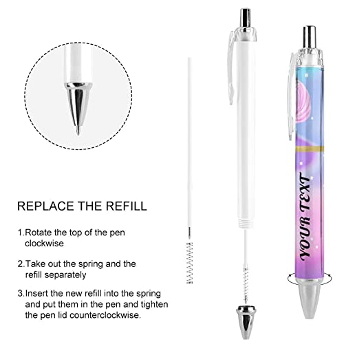 Personalized Custom Galaxy Unicorn Pens with Stylus Tip, Customized Engraving Ballpoint Pens with Name Massage Text Logo, Gift Ideas for School Office Business Birthday Graduation Anniversaries Christ