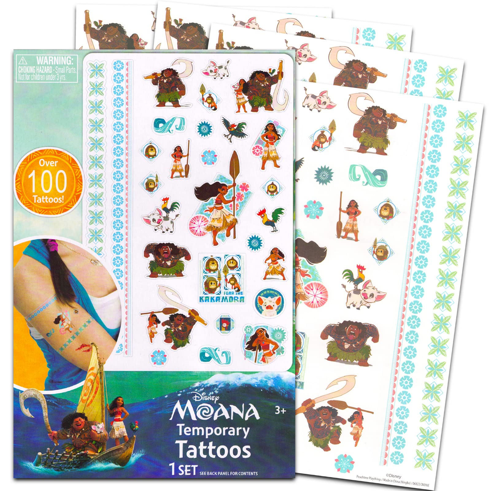 Disney Moana Tattoos Bundle ~ 100+ Moana Tattoos Temporary for Kids Party Favors | Moana Temporary Tattoos Party Supplies