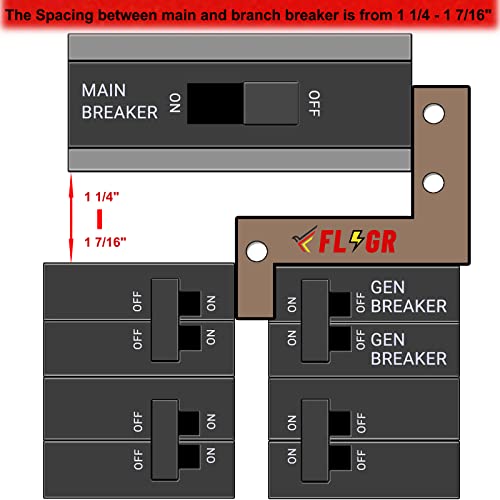 Generator Interlock Kit Compatible with Eaton Cutler Hammer Generator BR and CH Series 150 or 200 Amp Panel, 1 1/4β1 7/16" Spacing Between Main Breaker and Generator Circuit Breakers