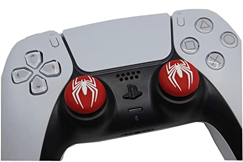 Esports Discounts Marvel Universe Controller Thumb Grip Silicone Caps Compatible for Playstation PS5 PS4 Pro Slim Xbox One 360 Series S X Switch Pro Controller Spiderman Logo - Two Controller Pack