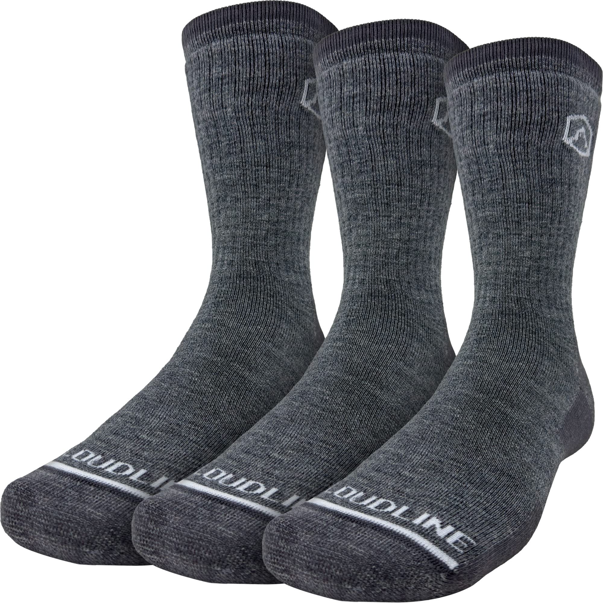 CloudLine Men’s and Women’s Merino Wool Hiking Socks - Light Cushion, Warm, Soft, Moisture Wicking, Made in USA - Granite, Size X-Large, 3 Pairs
