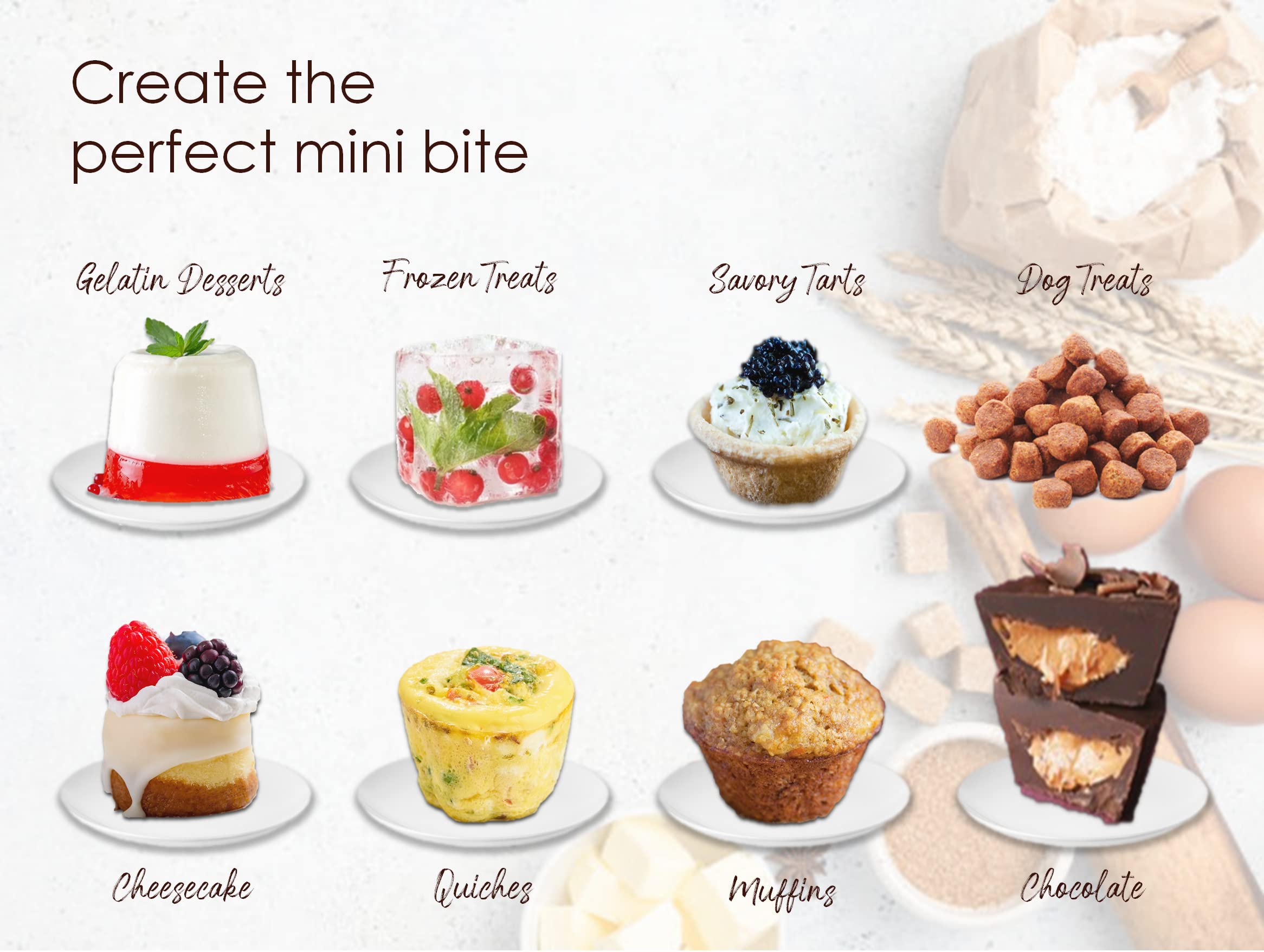 FOODIES HAVEN Silicone Mini Muffin Pan 24-Cup Nonstick Mini Cupcake Molds for Baking