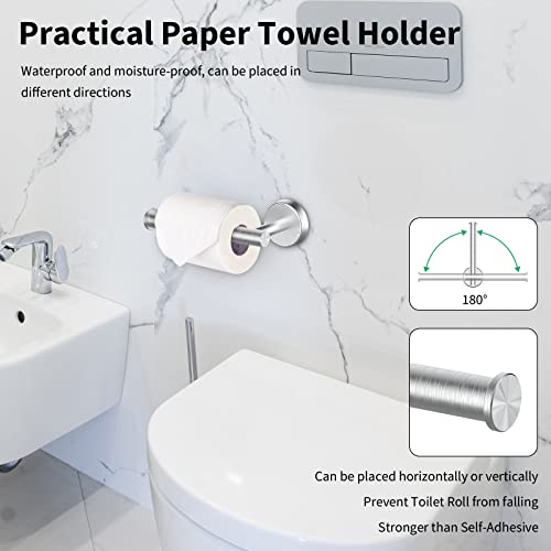 Newfun 10Pcs Brushed Nickel Bathroom Hardware Set - Includes 24&18inch Towel Bar, Robe Hook, Toilet Paper Holder, 2 Pack 5 Piece Bathroom Accessories Set Stainless Steel Wall Mounted
