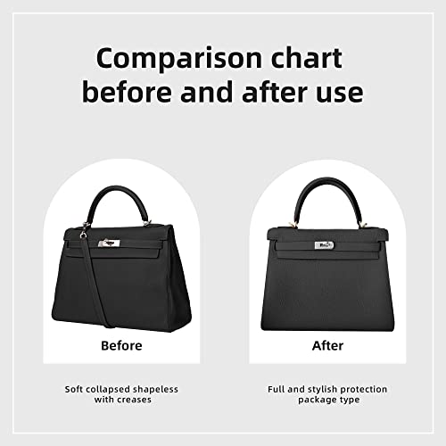 DGAZ Purse Bag Organizer Insert, Silk, Luxury Handbag Tote in Bag Shapers, Fits Kelly mini I/mini II /20/25/28/32/35/40 Bags (Black, KL25)