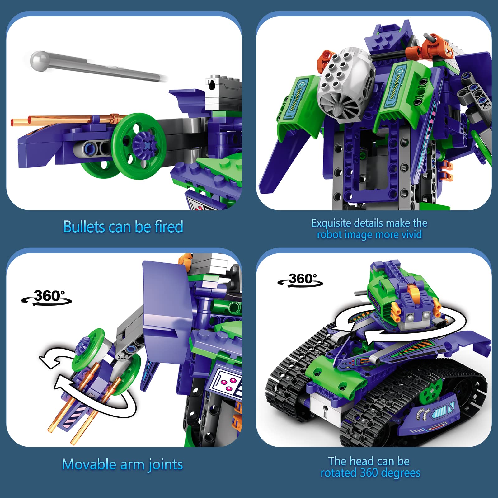 flycites Remote Control Building Kit, 3-in-1 STEM Projects Building Sets Robot Toys, APP & Remote Control Samurai,Programmable Science Learning Kit Birthday Gifts for Boys and Girls