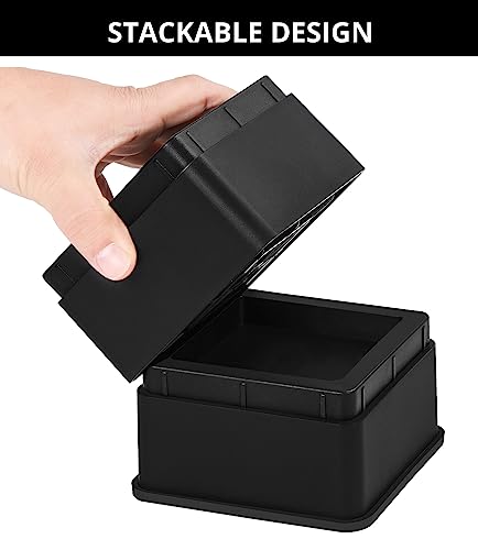 Utopia Bedding Bed Risers 2 Inch - Pack of 8 - Furniture Risers with Anti Slip Foam & Rubber Pad - Stackable Bed Lifts Risers Heavy Duty for Sofa, Bed, Table, Couch & Chair (Black)
