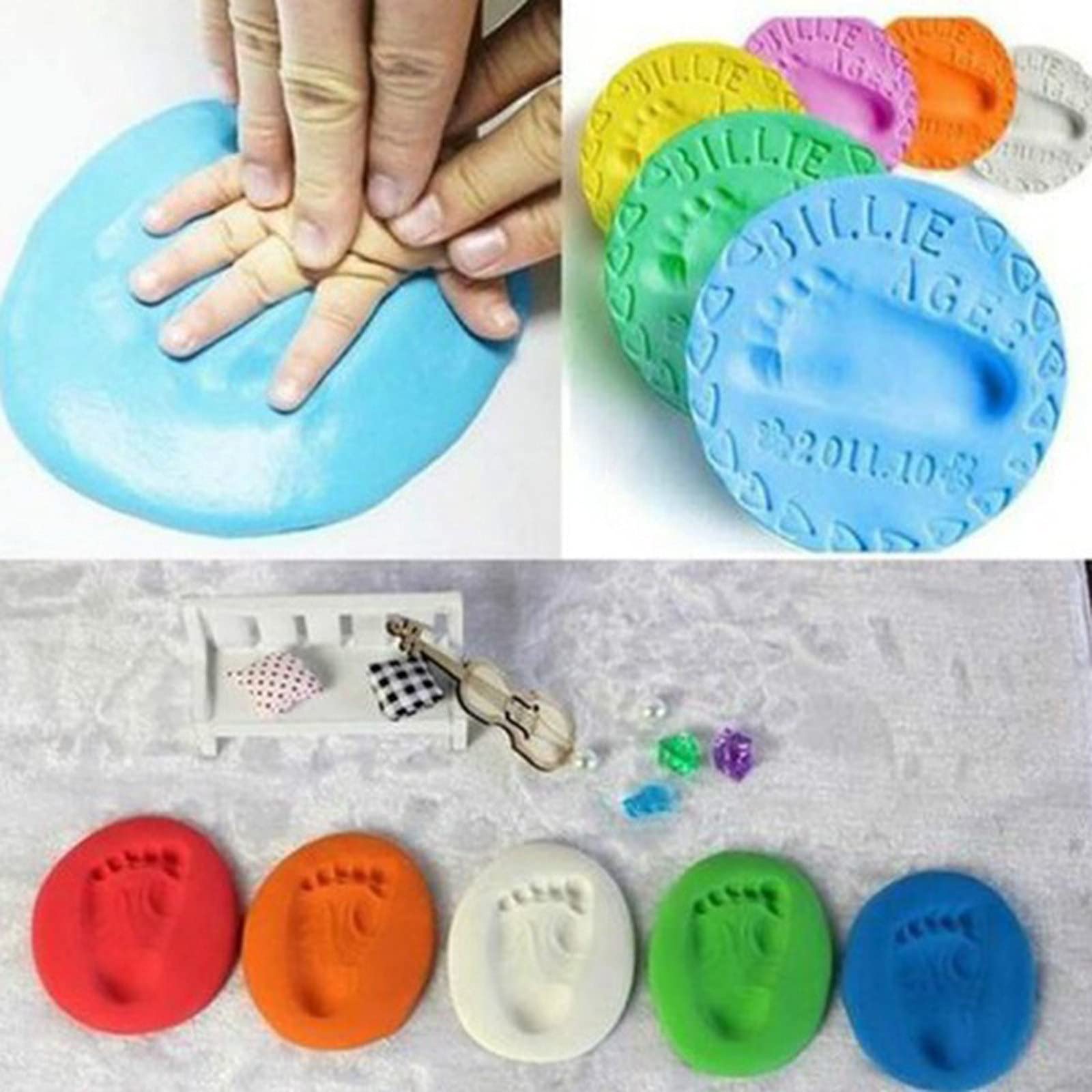 DIY Newborn Handprint and Footprint Mud Kit, Baby Footprint Kit & Handprint Keepsake Kit, Impressive Keepsake Baby Pet Handprint Footprint Imprint Casting